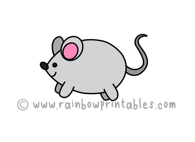 How To Draw a Mouse (Cute Step by Step Guide for Kids) - Rainbow Printables