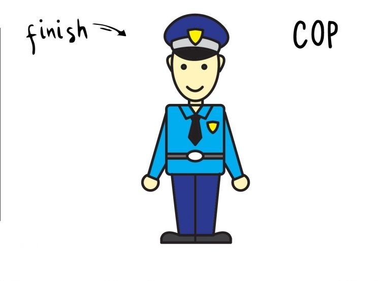 How To Draw an Officer for Young Kids (Cop in Full Uniform) - Rainbow ...
