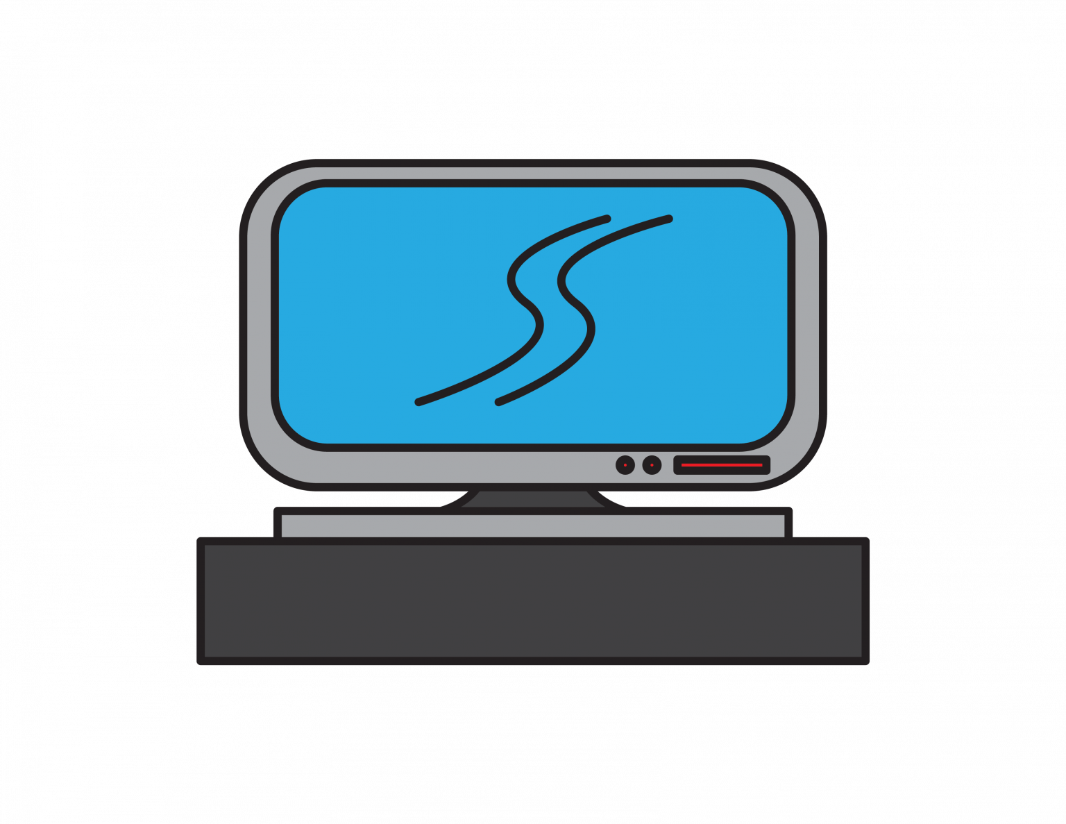 How To Draw a Large Flat Screen TV With Stand (Super Easy!) - Rainbow ...