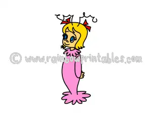 How To Draw Cindy Lou Who (Seuss' Grinch That Stole Christmas) - Simple ...