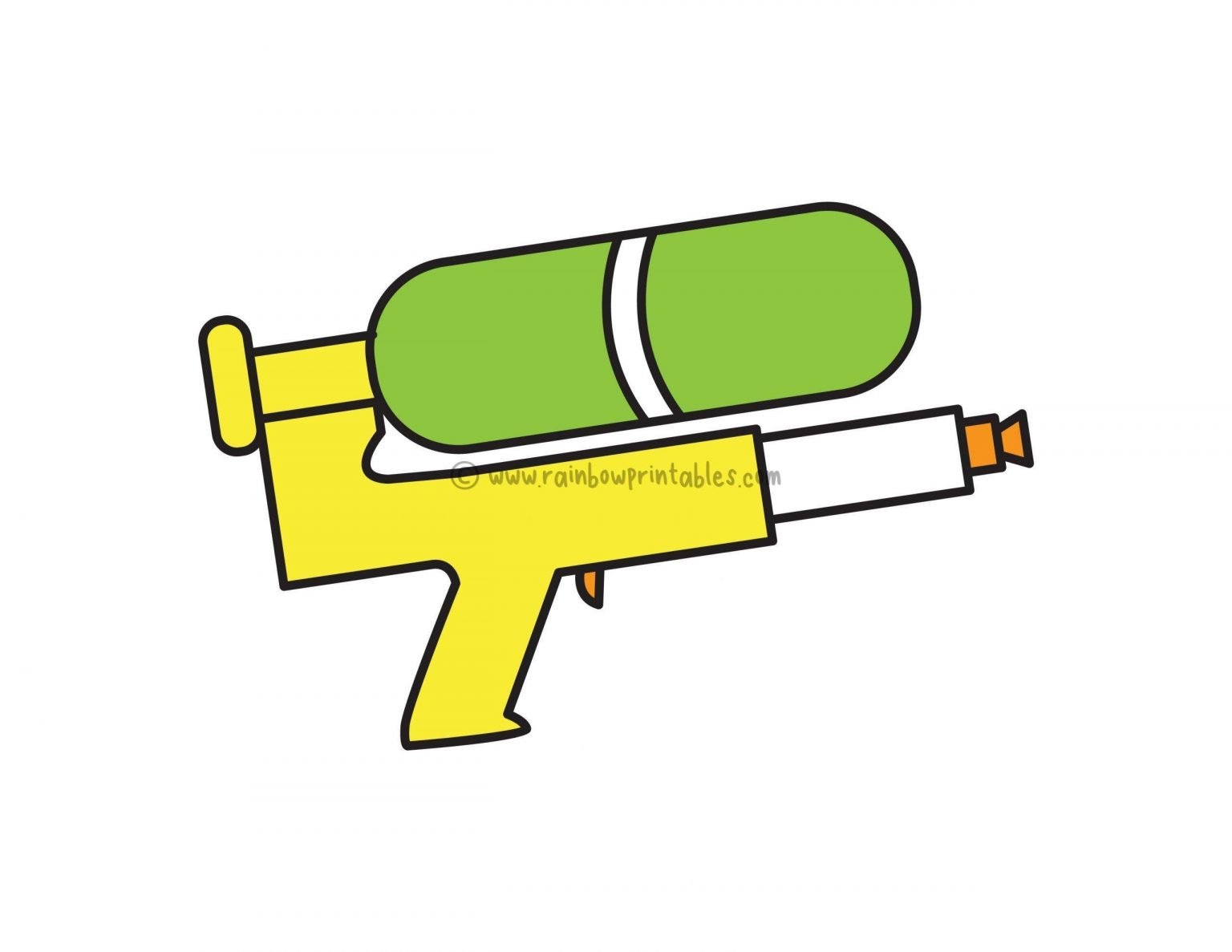 How To Draw a Simple & Easy Water Gun (Super Soaker) for Kids - Rainbow ...