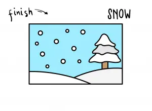 How To Draw a Cartoon Wintery Snow Scene (Art Drawing Tutorial For Kids ...