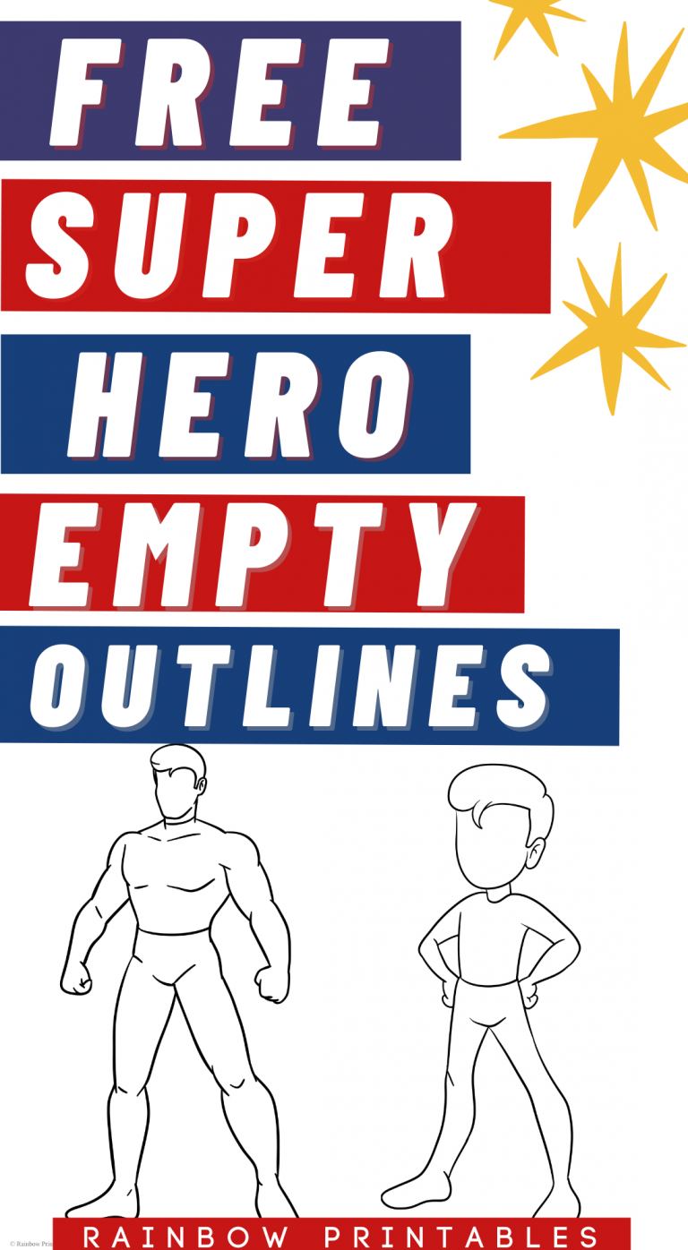 3 Free Base Superhero Outline Templates (Imaginative Art Activity for ...